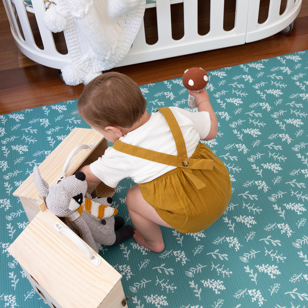 Botanical Play Mat - Emerald Green – Munchkin & Bear