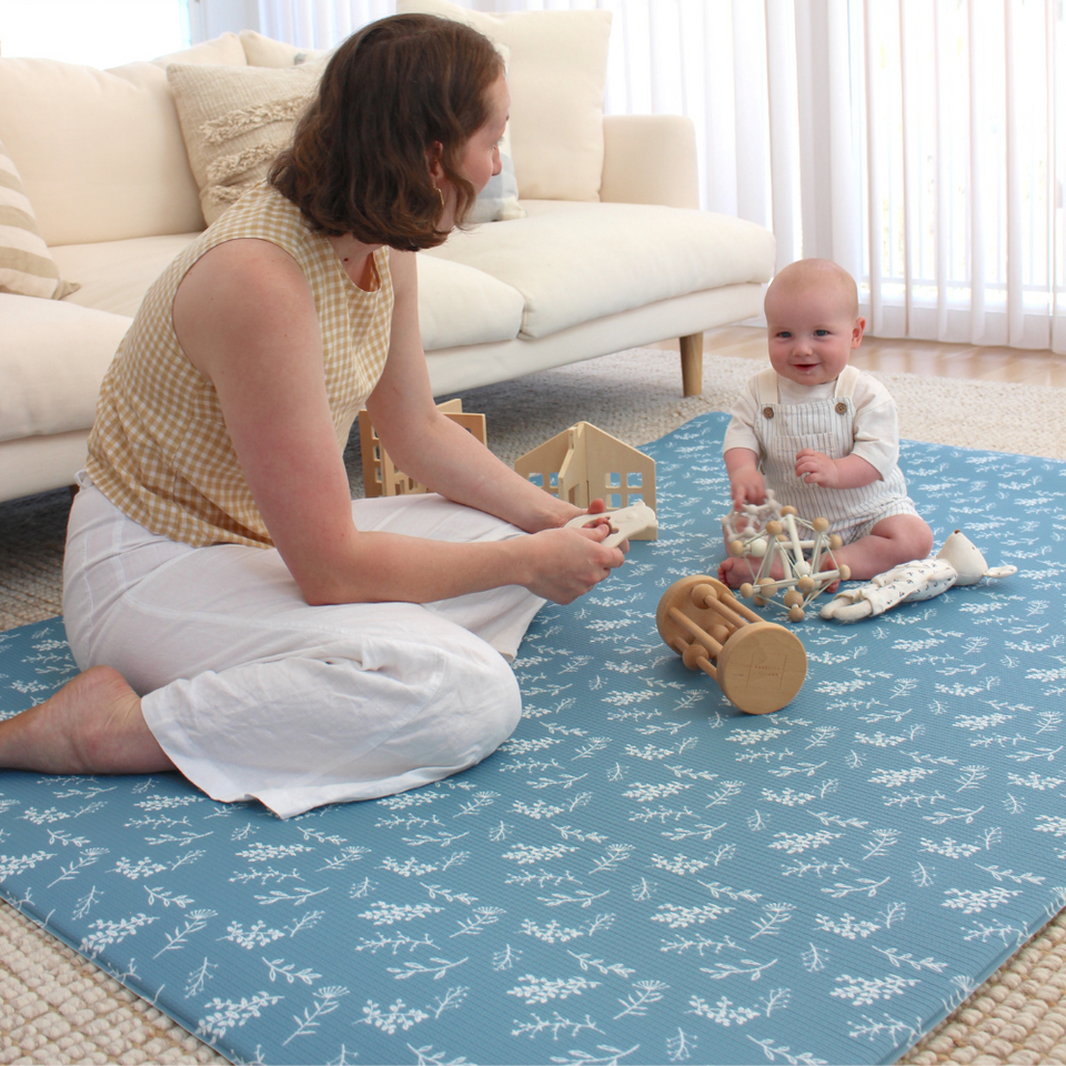 Botanical Play Mat - Steel Blue – Munchkin & Bear